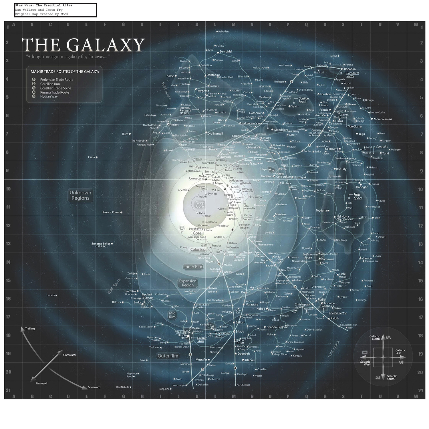Mapa de la galaxia de Star Wars