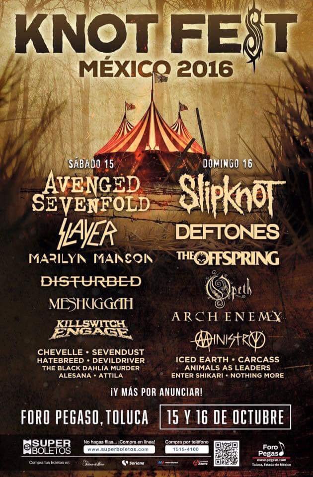Mira el line-up completo del Knotfest México