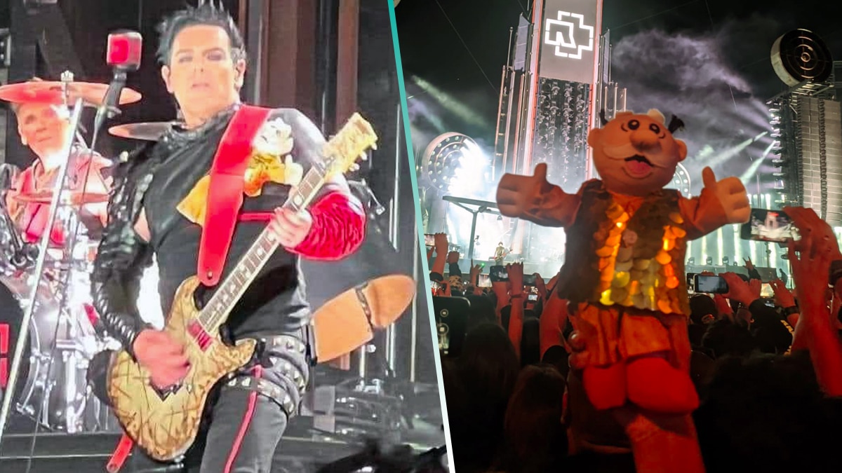 El momento exacto en el que Rammstein recibe un peluche del Dr. Simi en el Foro Sol
